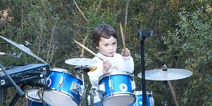 Cute Drummer Boy Nails Floyd's "Another Brick in the Wall"