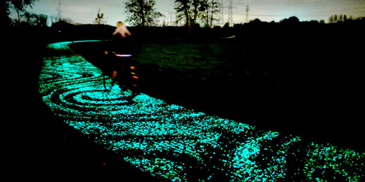 Glow-In-The-Dark Bike Path Inspired By Van Gogh