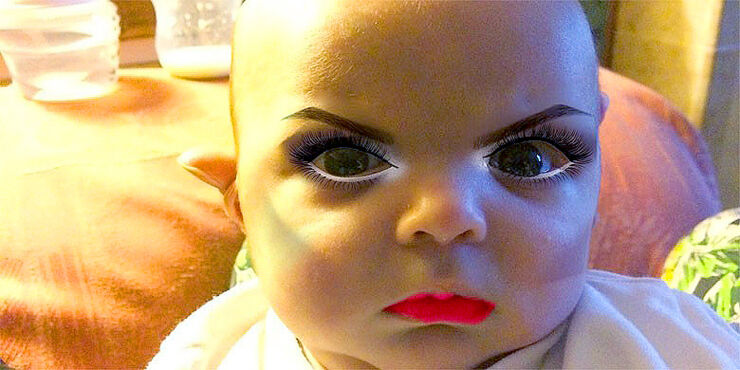 Newborn Baby Gets Hilarious Makeover