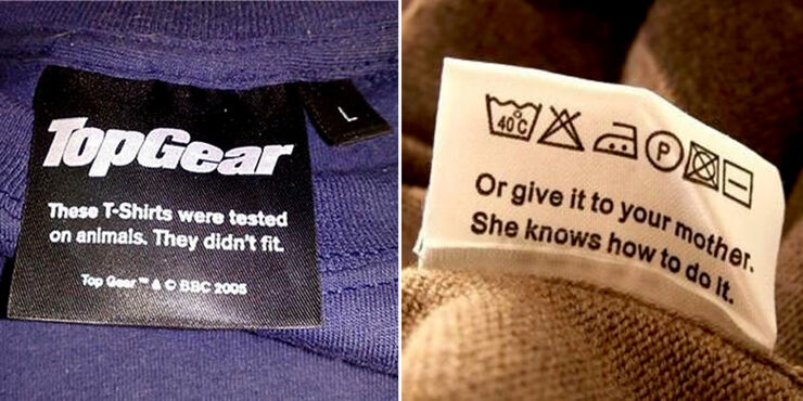 20 Hilarious Clothing Tags That Will Challenge Your Brain Cells