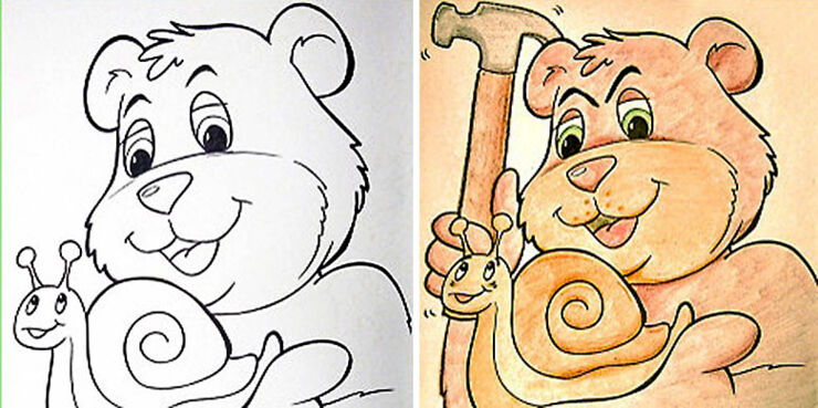 Children’s Colouring Books Are Defaced Into Dark Hilarity