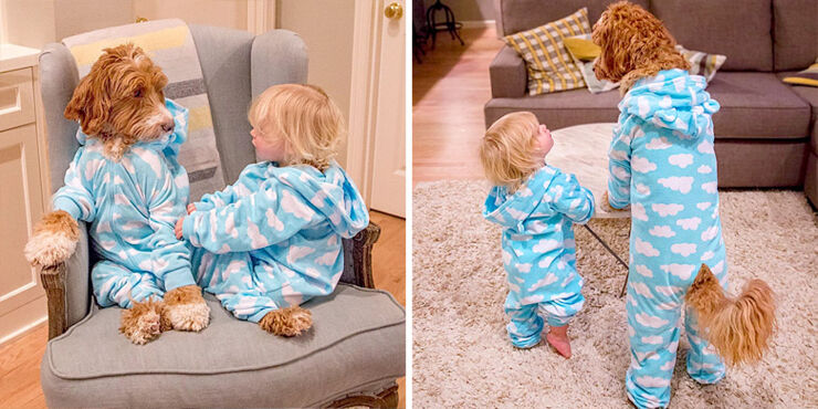 Dog And Toddler Make Adorable Couple In Matching Outfits