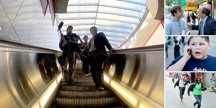 Actor Films Action Movie Trailer Using random People