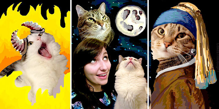 Artist Snapchats Her Cats Into Cartoon Hilarity